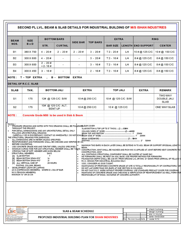Ishan Industries DRG 7.1 | PDF | Beam (Structure) | Concrete