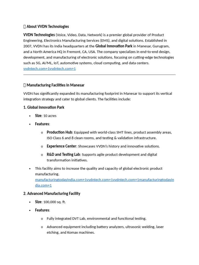 VVDN Technologies Company Overview | PDF | Internet Of Things | Prototype