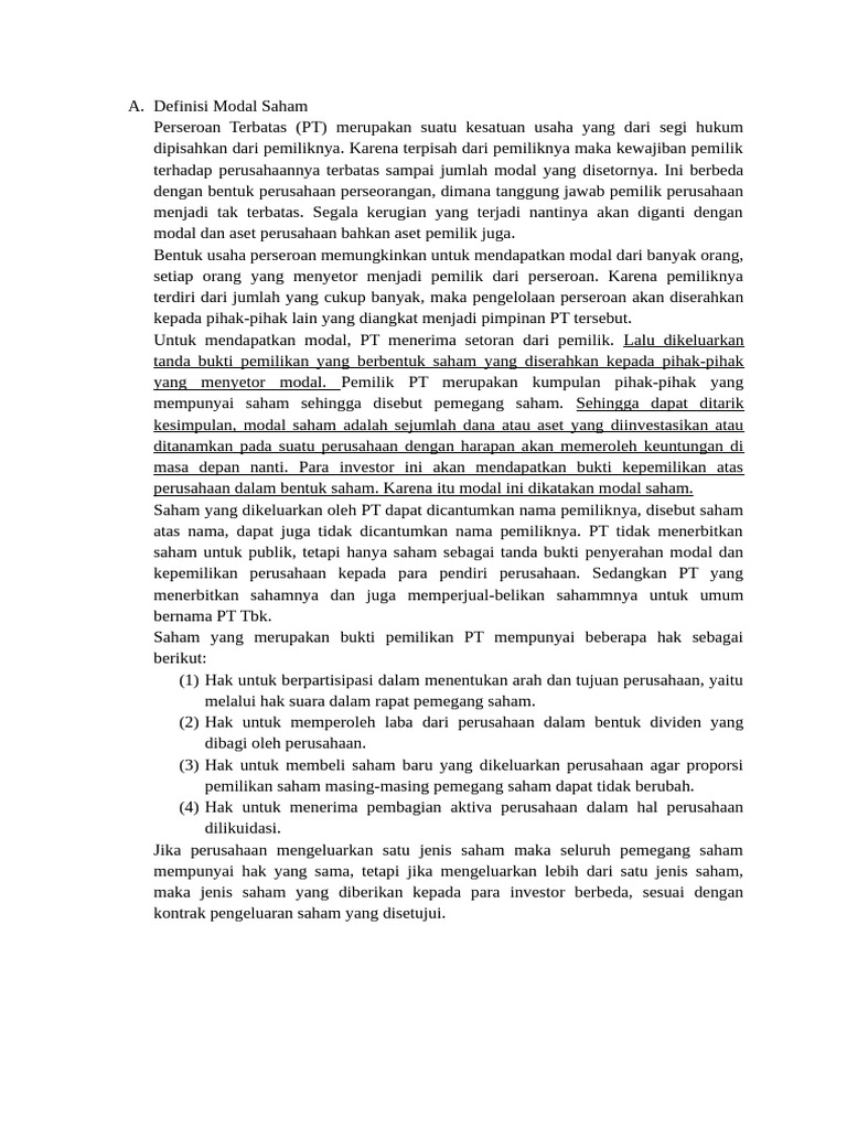Modal Saham | PDF