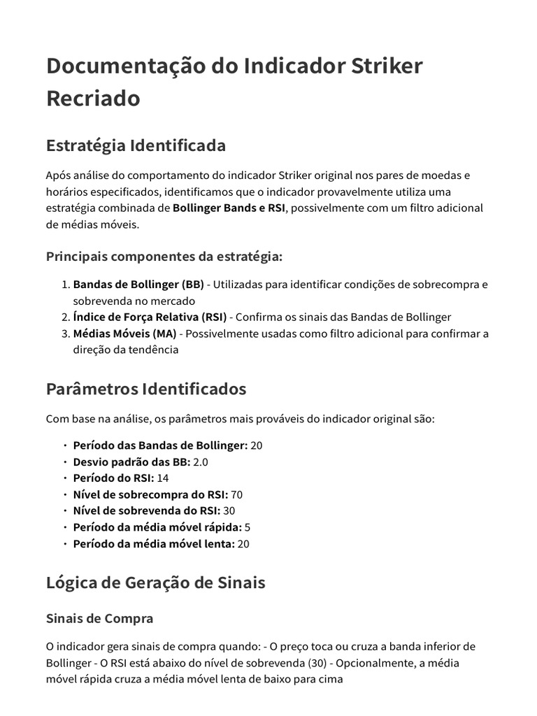 Estratégia do Indicador Striker | PDF