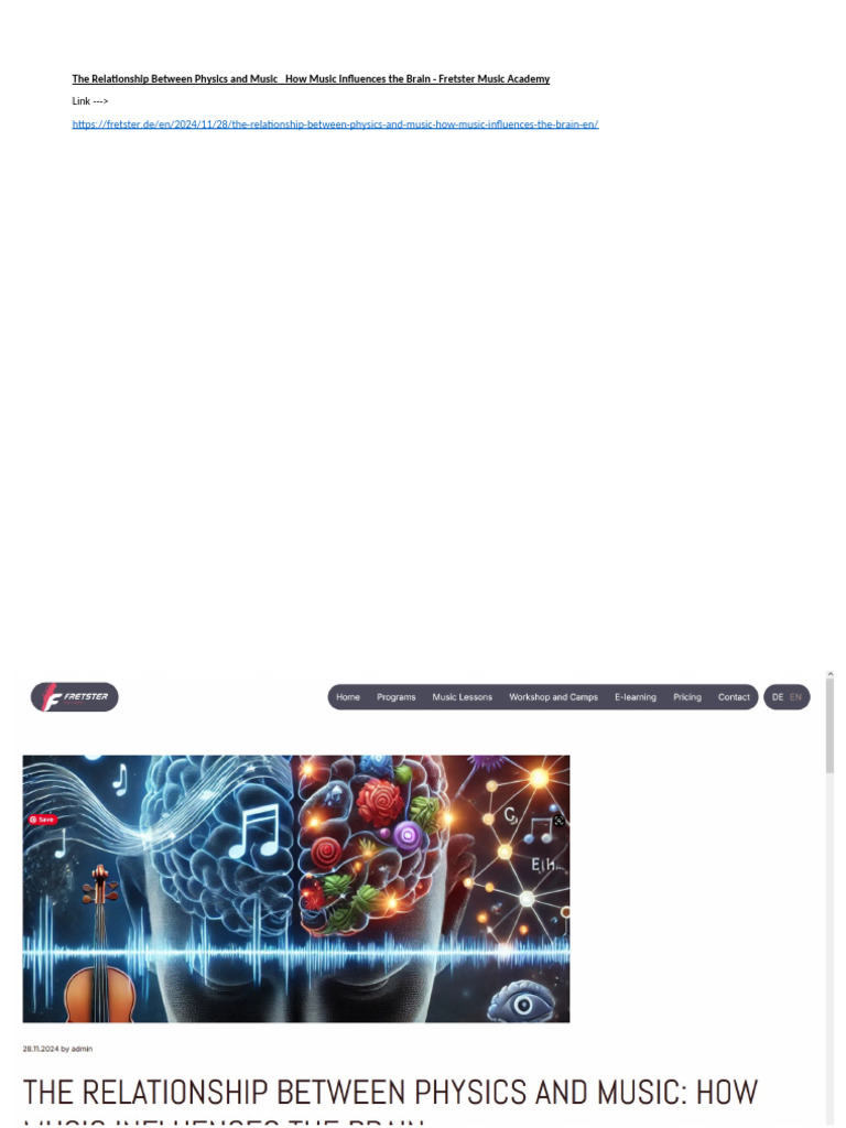 The Relationship Between Physics and Music - How Music Influences The ...