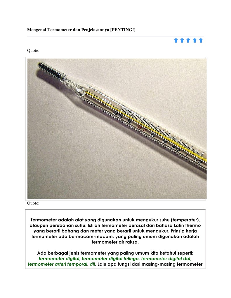 Mengenal Termometer Dan Penjelasannya | PDF