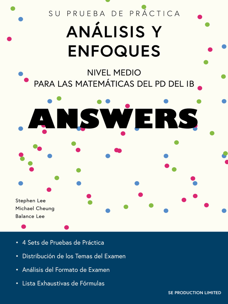 Analysis and Approaches For IBDP Mathematics SL - ANSWERS - Lee, Cheung ...