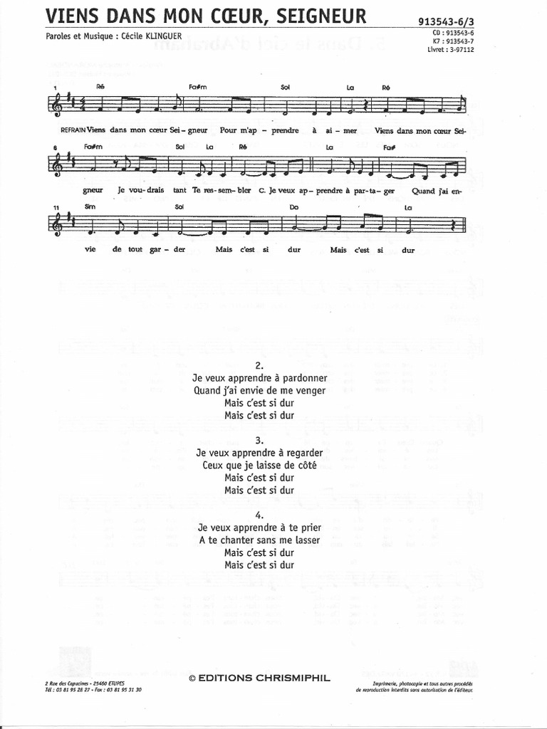 Viens Dans Mon Coeur Seigneur | PDF