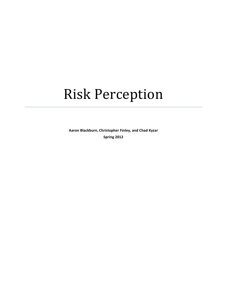 Risk Perception | PDF | Risk | Psychological Concepts
