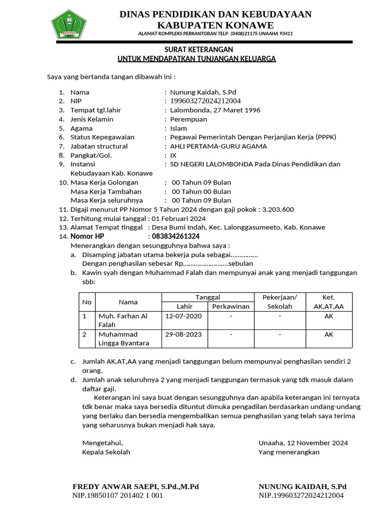 Format KP4 Tahun 2025 | PDF