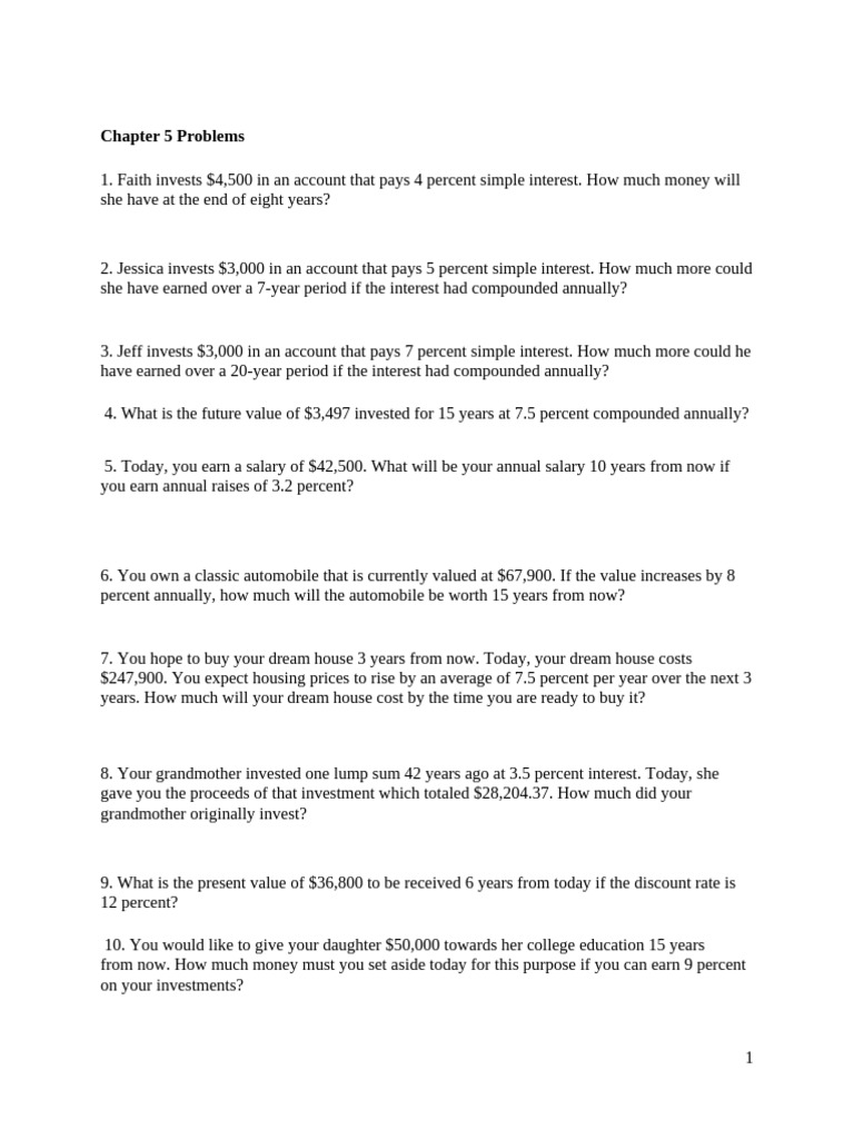Investment and Interest Calculation Problems | PDF | Interest | Retirement