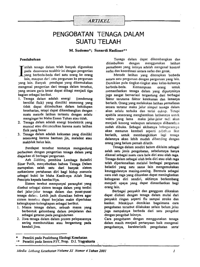 Pengobatan Tenaga Dalam Suatu Telaah 237a3d02 | PDF