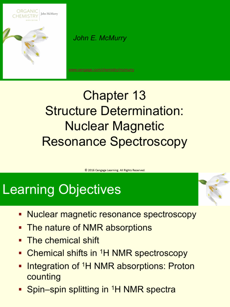 NMR Spectrocopy McMurry9e CH13 | PDF | Carbon 13 Nuclear Magnetic Resonance | Nuclear Magnetic ...