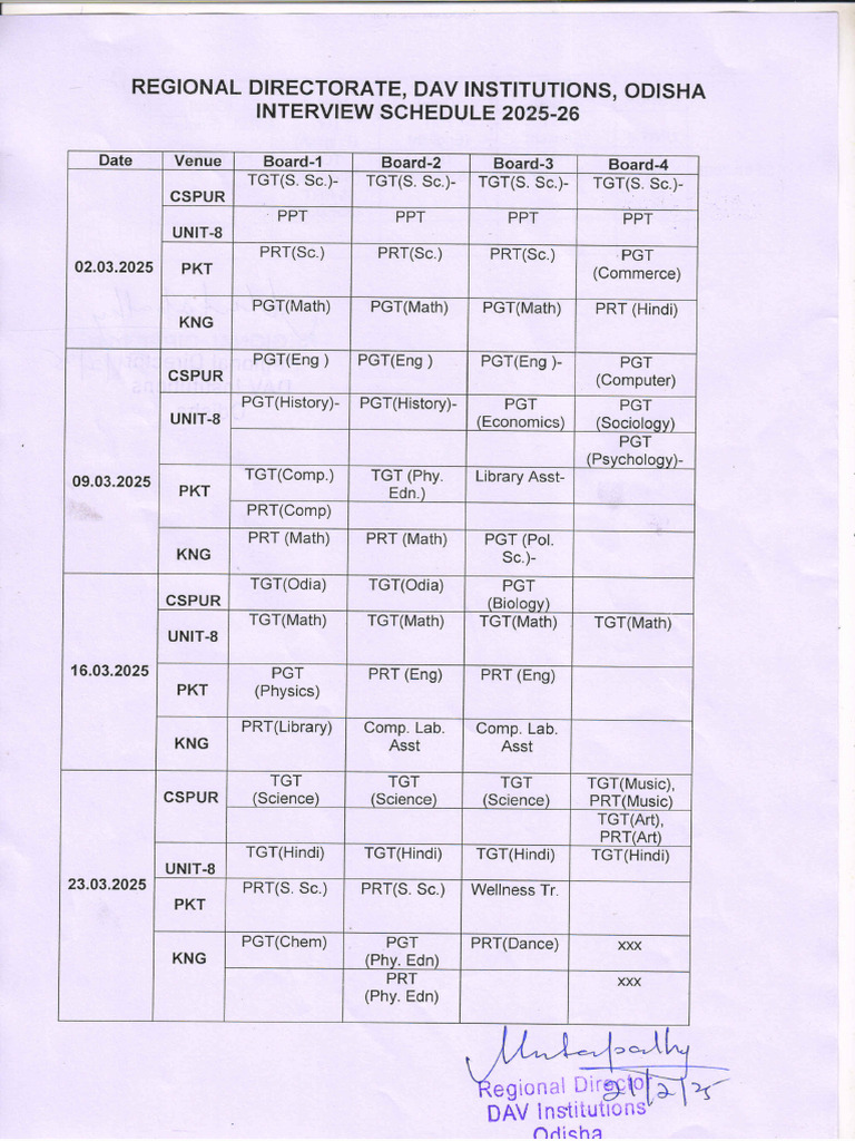 NoticeBoard - Interview Schedule 2025-2026 | PDF