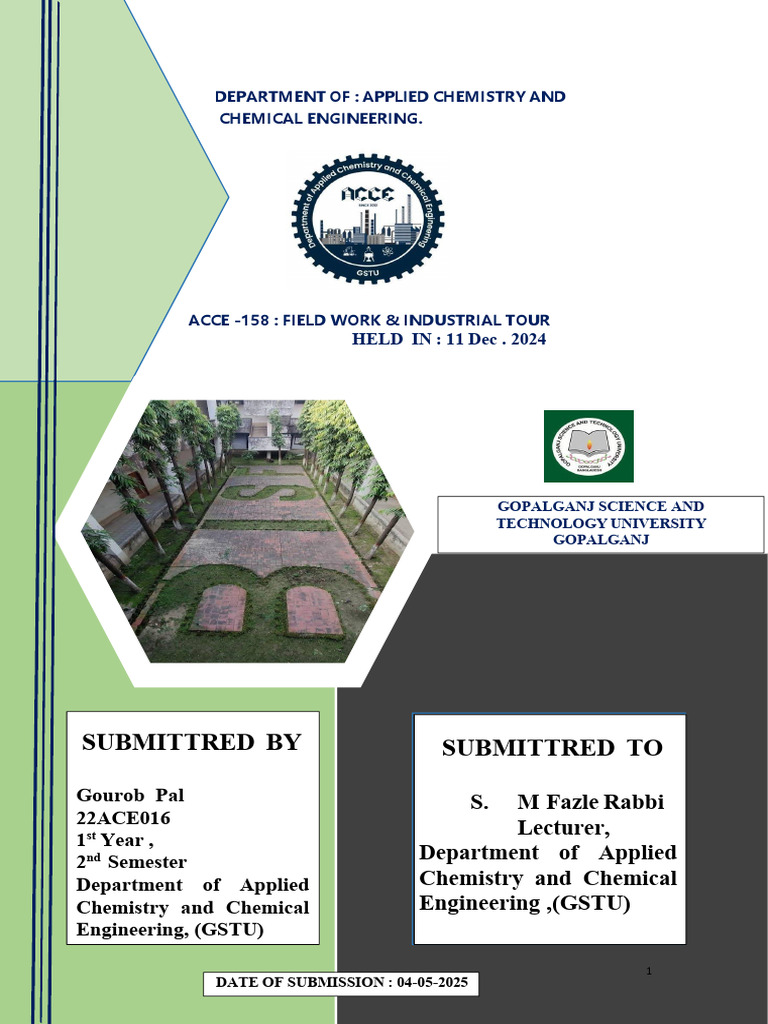 Gourob Pal Explores Innovation and Impact: A Tour Report On BISFL | PDF | Mill (Grinding) | Ceramics