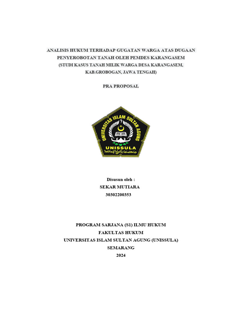 UTS PRA PROPOSAL SEKAR MUTIARA_30302200353 | PDF