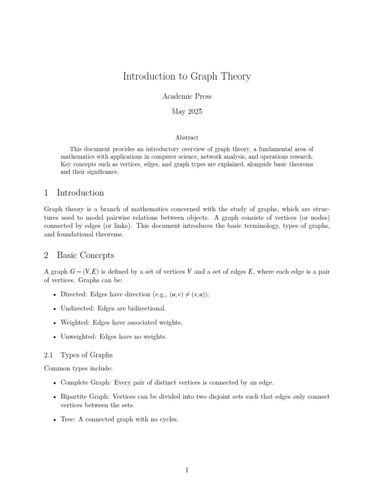 Introduction to Graph Theory Basics | PDF