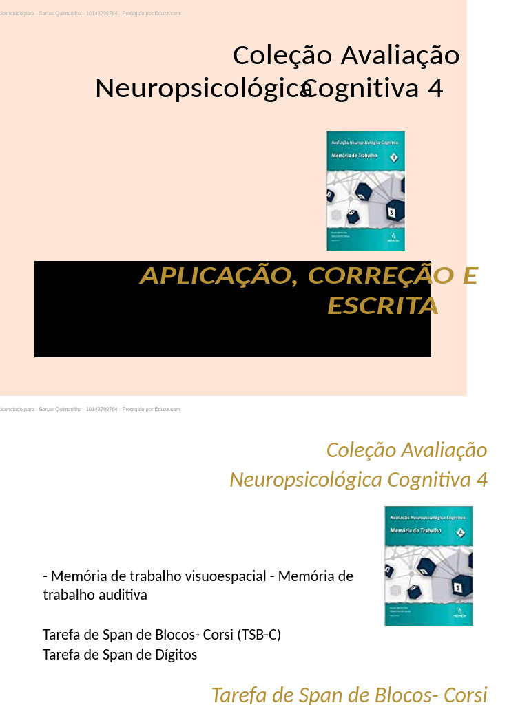 Tarefa de Span de Blocos - Corsi | PDF | Memória de trabalho | Memória