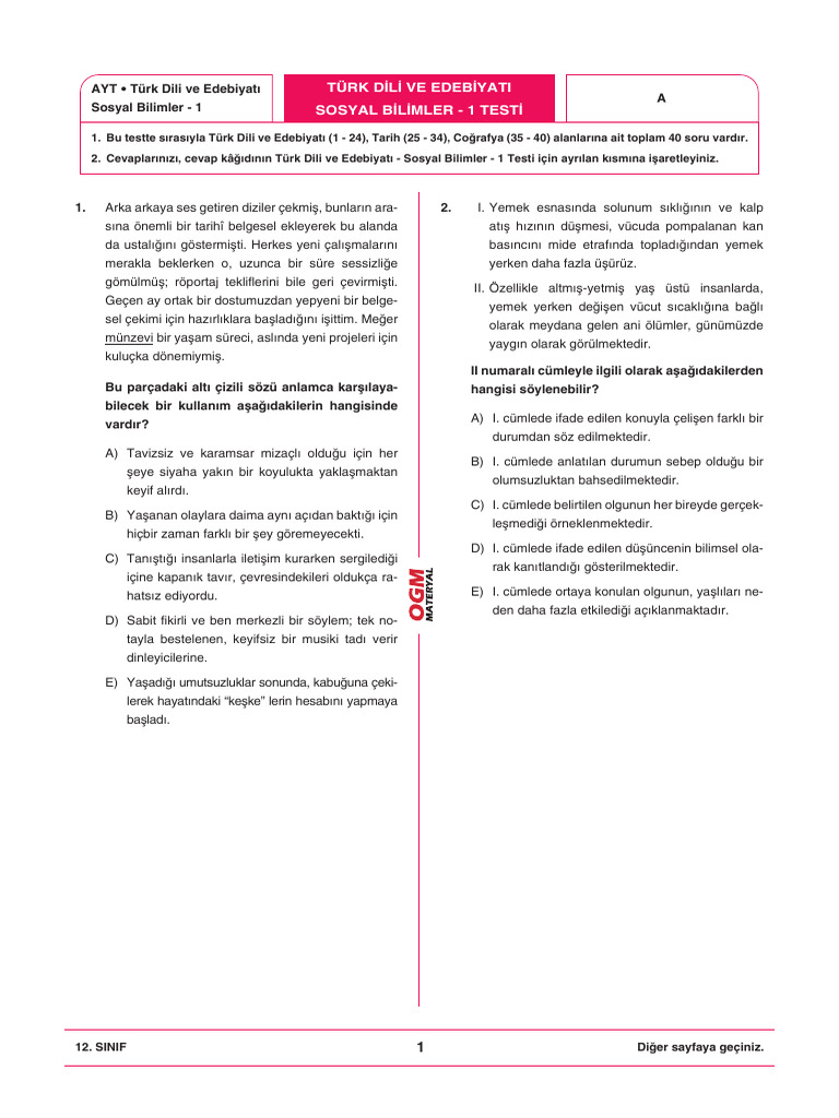 2021-Genel-Deneme(AYT)-1-5 | PDF