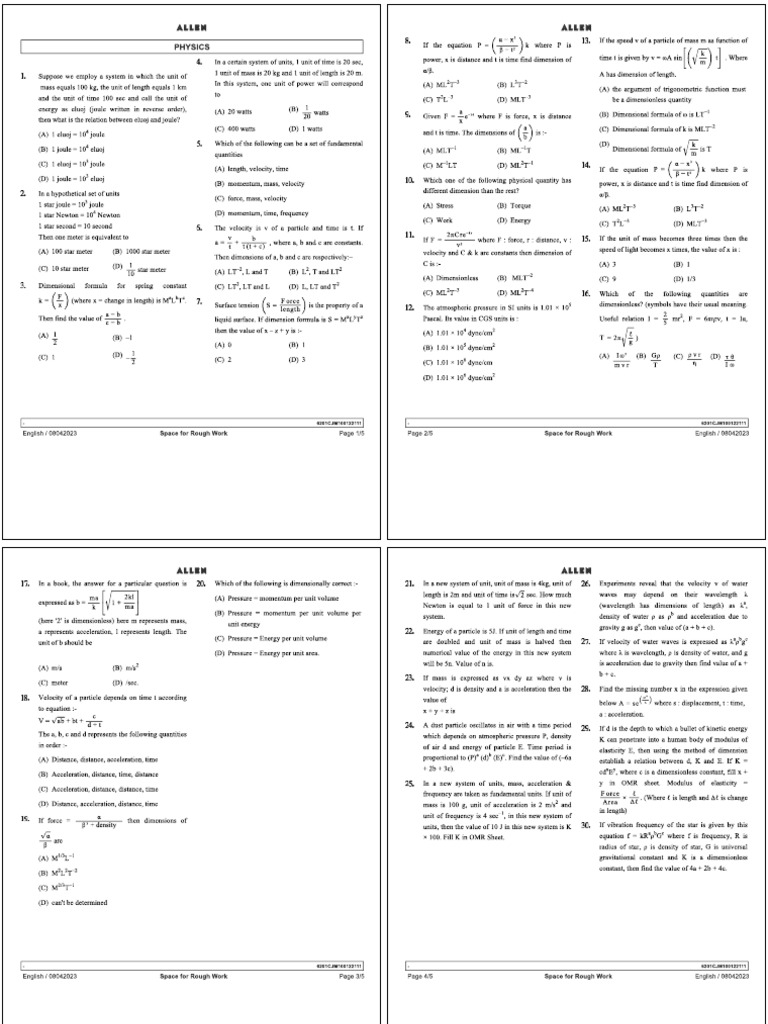 Physics Worksheet | PDF