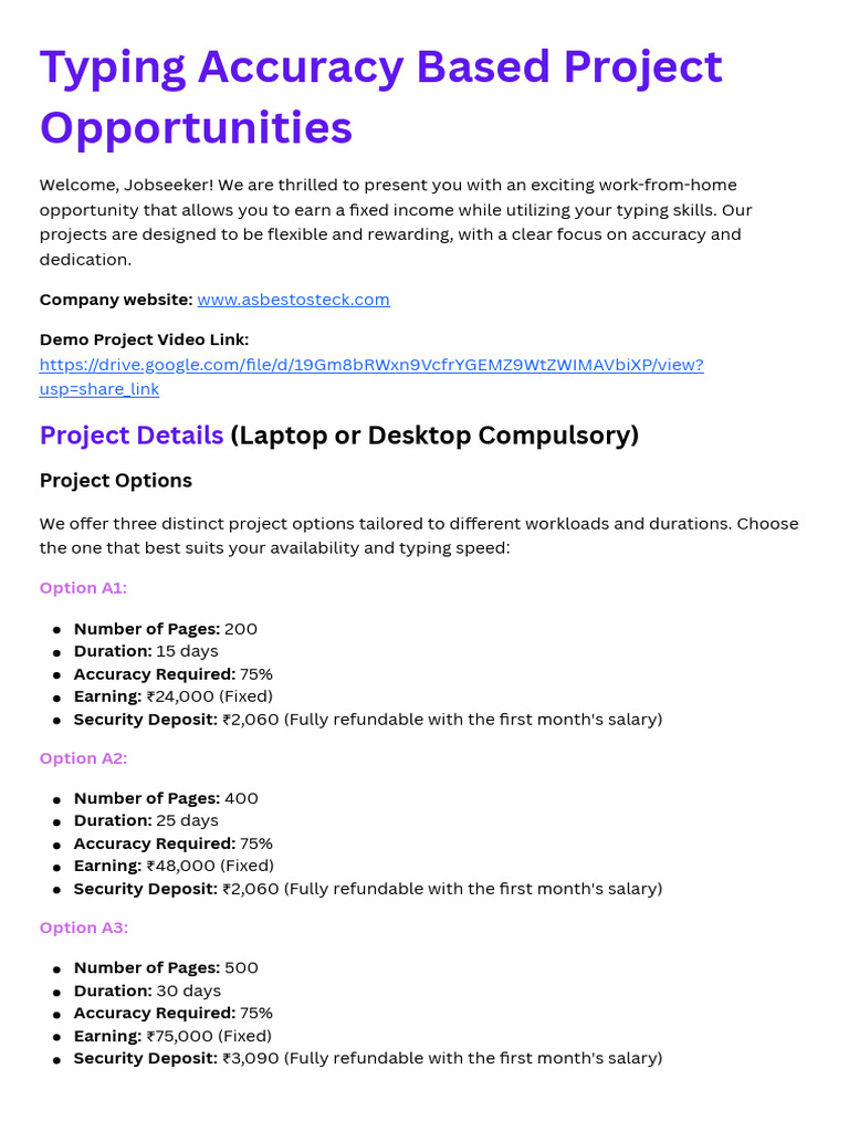 Typing Project Accuracy PDF | PDF
