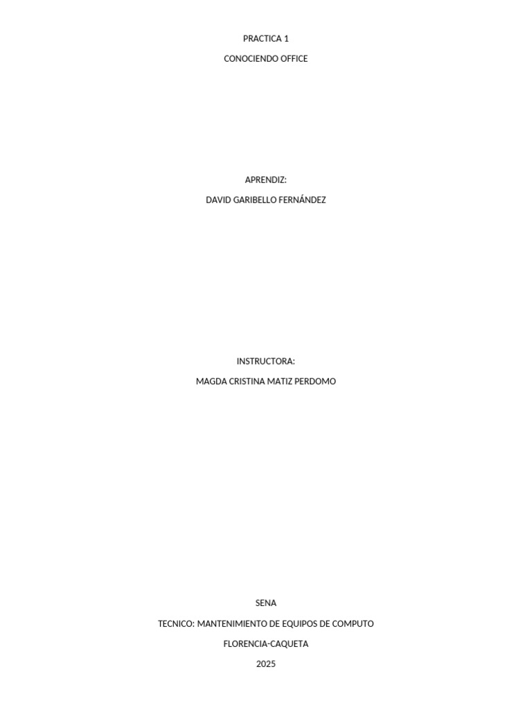 PRACTICA 1- David Garibello | PDF | Información | Bases de datos