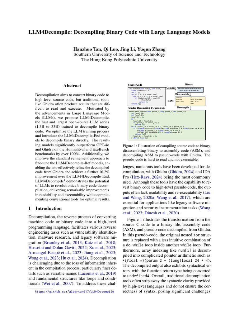 LLM4Decompile: Decompiling Binary Code With Large Language Models | PDF | Program Optimization ...