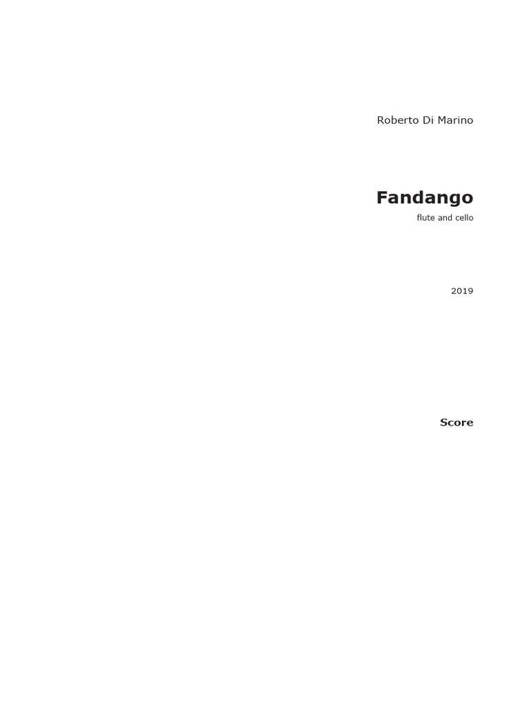 Fandango Flute Cello Score Parts | PDF | Musical Instruments