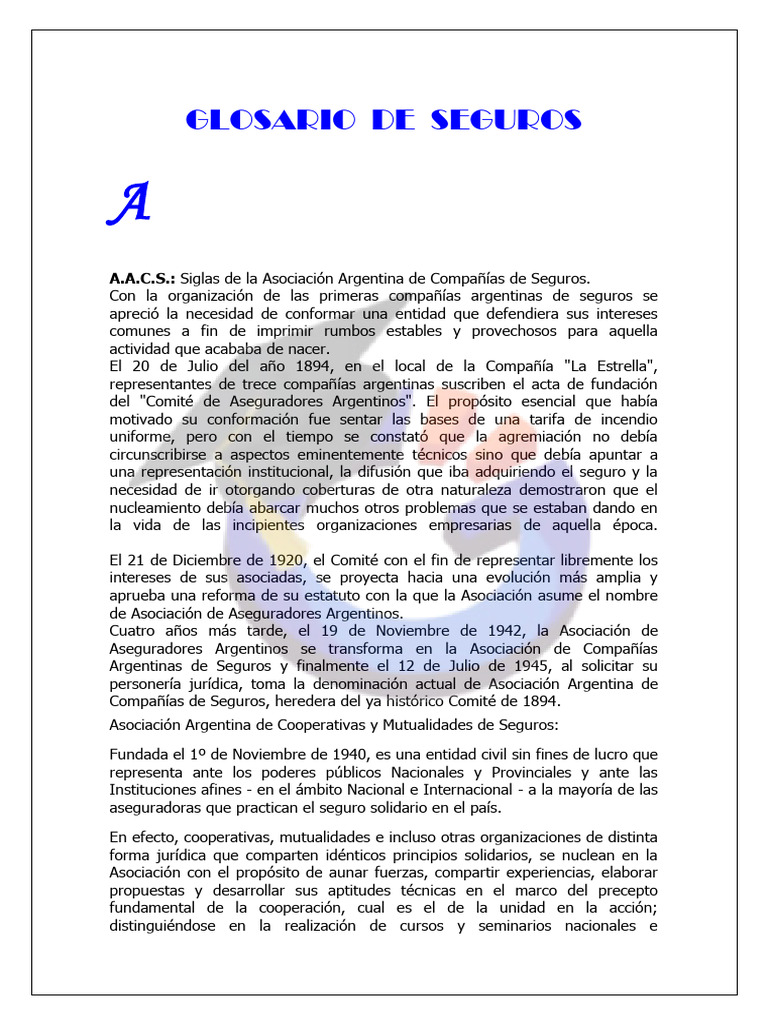 Glosario de Terminos de Seguros | PDF | Póliza de seguros | Seguro