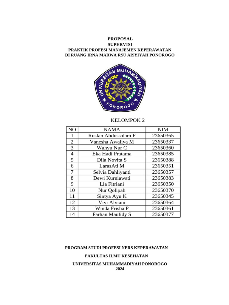 Proposal Supervisi | PDF
