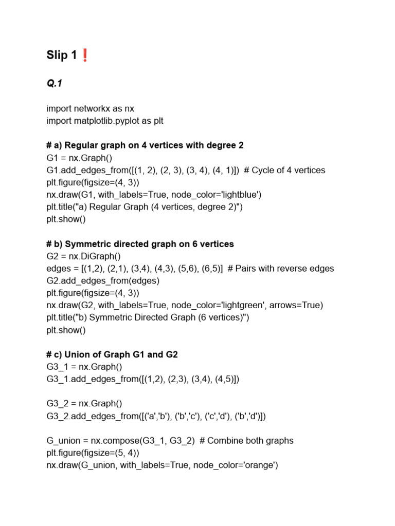 Graph Theroy Practical | PDF | Vertex (Graph Theory) | Theoretical Computer Science