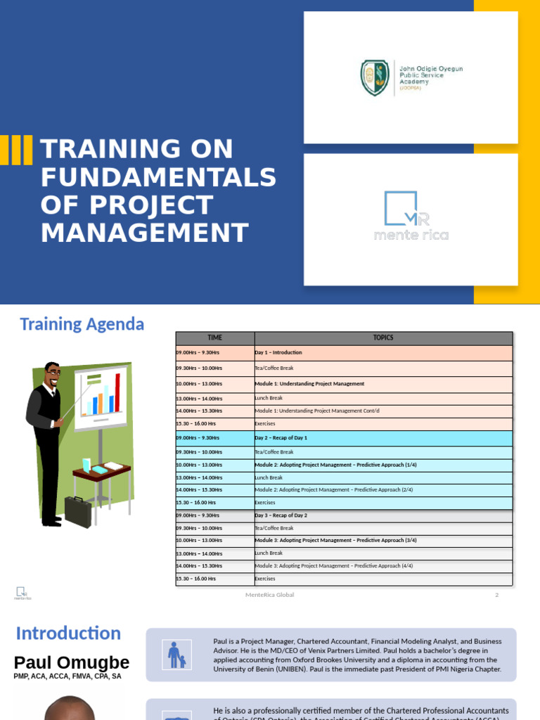 Project Management Training Agenda | PDF | Project Management | Business