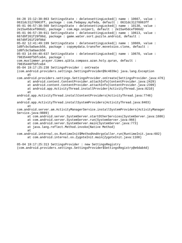 Settings Provider | PDF