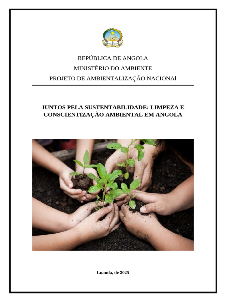 Capa Do Projecto de Desenvolvimento Sustentavel Hélio Salvador Soares | PDF