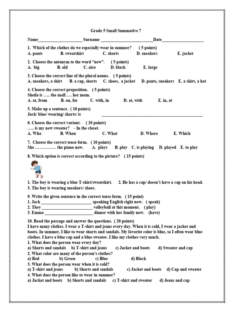 Grade 5 Small Summative 7 Game Changer (GulshanAnar) - 1 | PDF ...