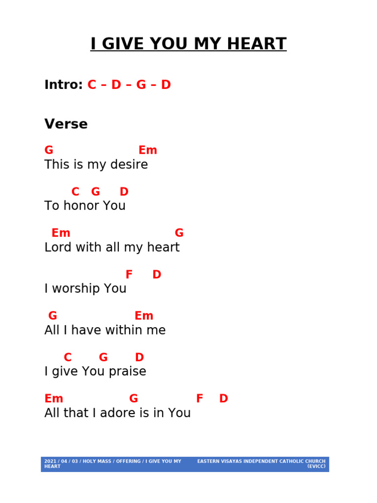 Offering My Heart in Worship | PDF