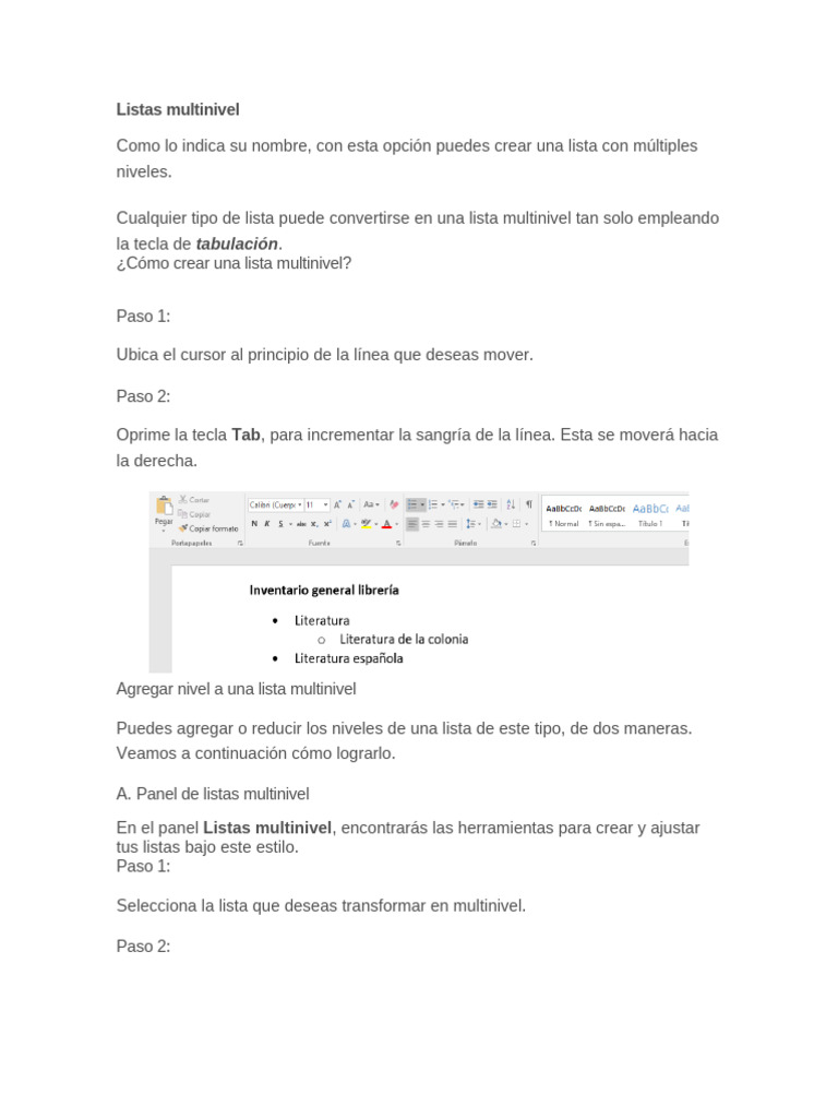 Listas Multinivel | PDF