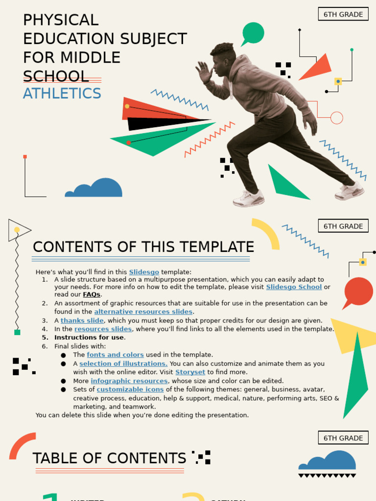 Physical Education Subject For Middle School - 6th Grade - Athletics by ...