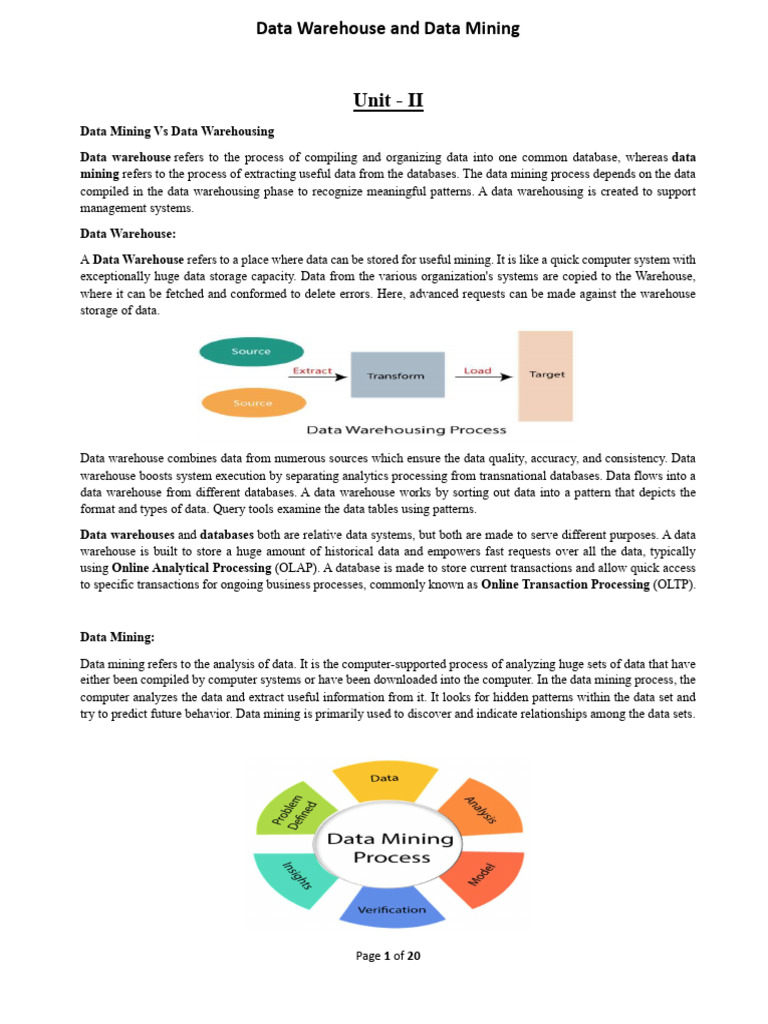 Data Warehouse and Mining Overview | PDF | Data Warehouse | Databases