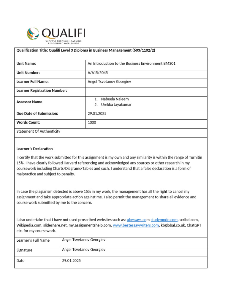 Assignment 1 - Angel Tsvetanov Georgiev | PDF | Veterinary Medicine | Green Building
