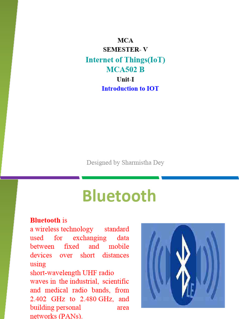Introduction of IOT - Class3 | PDF | Bluetooth | Computer Network