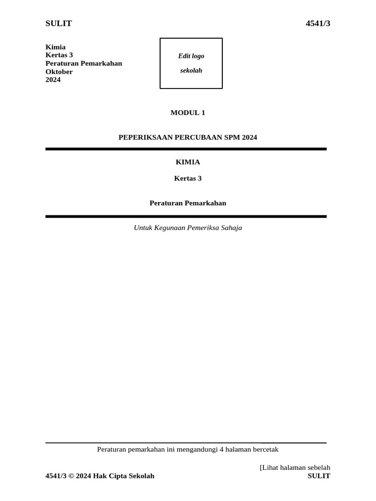 Jawapan Trial Kimia 2024 Kertas 3 Modul 1 | PDF