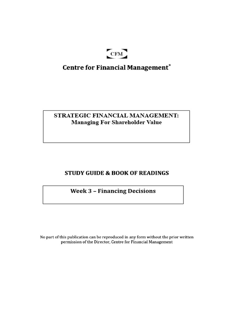 Week 3 Reading Material IIMB SFM3 | PDF | Capital Structure | Bonds (Finance)
