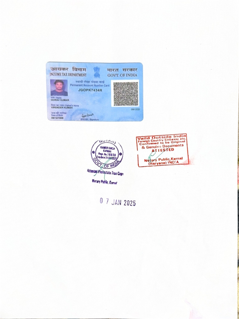 Gorav Kumar Pan Card 2 | PDF