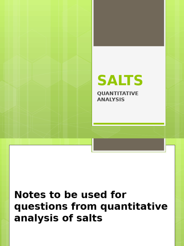 Salts | PDF