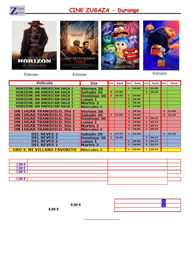 Inf - Cartelera 28 Junio | PDF
