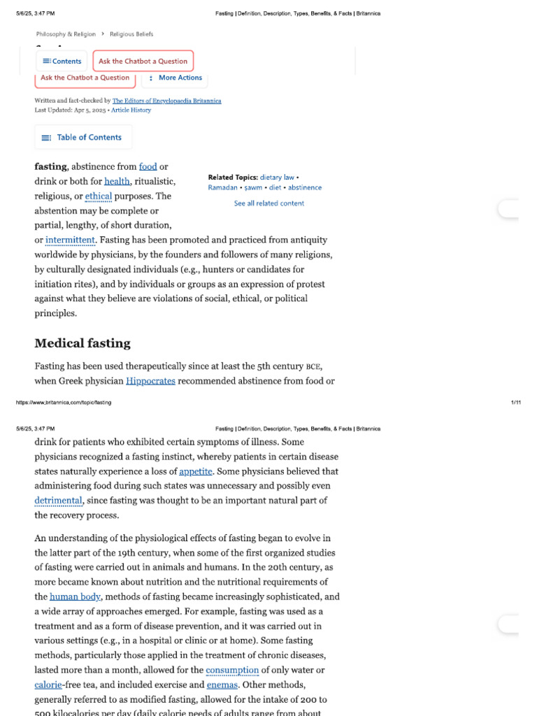 Religious Fasting | PDF