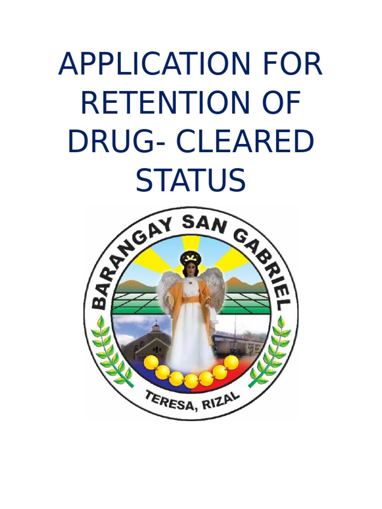 Drug-Cleared Status Retention Application | PDF