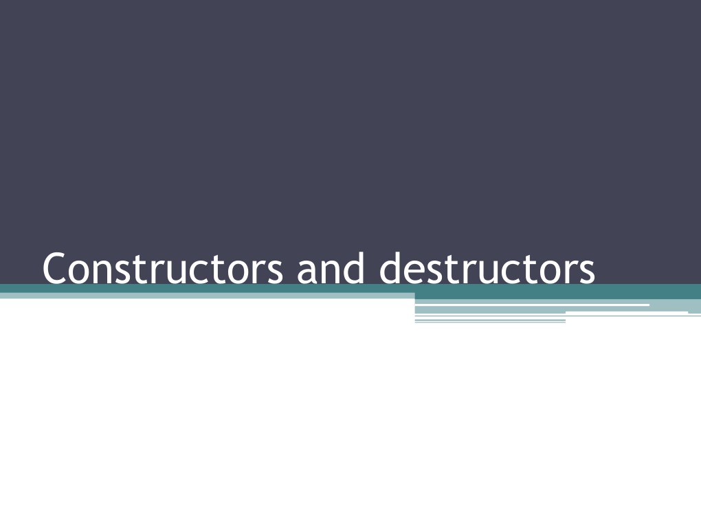 Constructors and Destructors | PDF