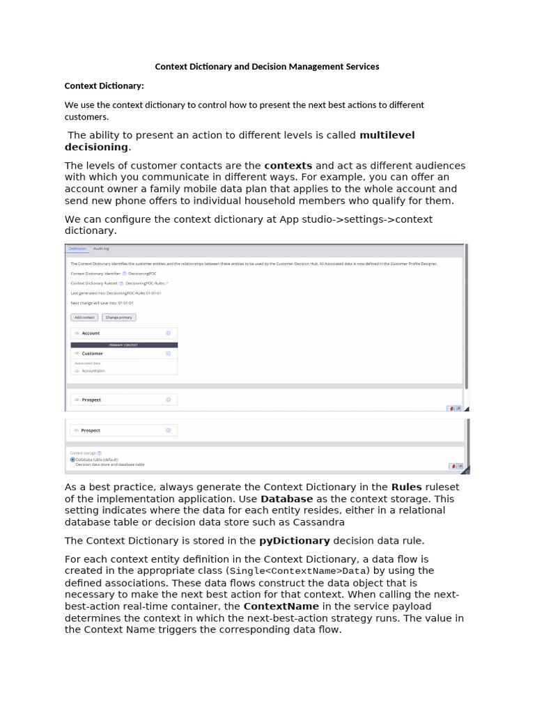 Context Dictionary and Decision Management Services | PDF | Databases | Relational Database