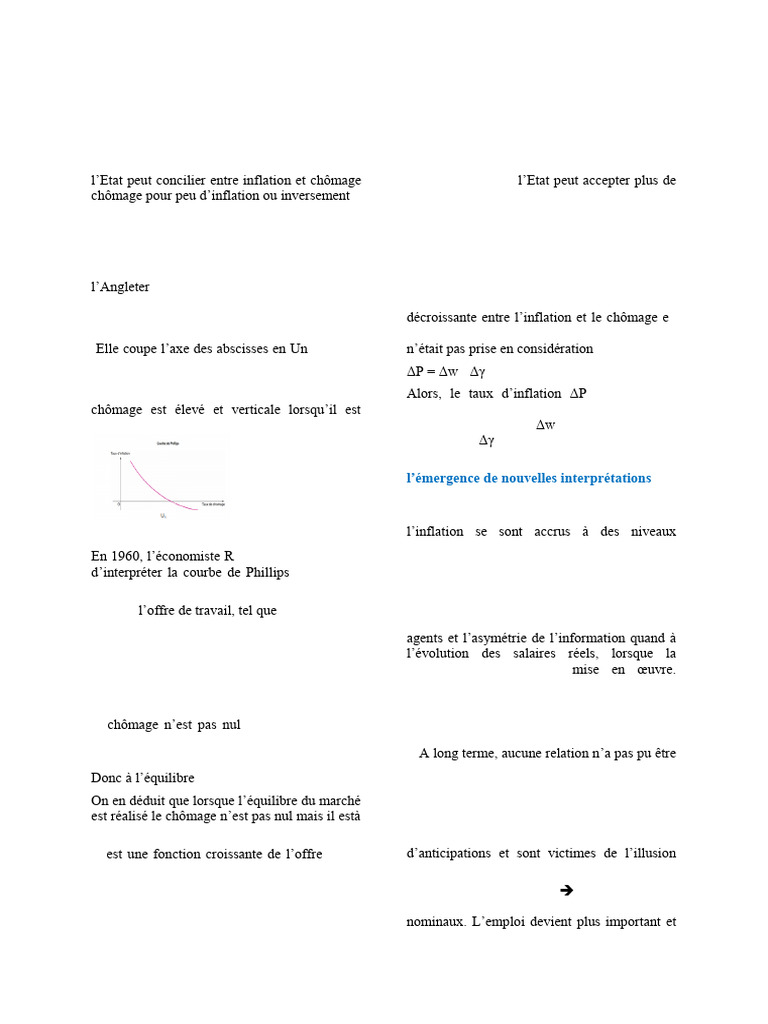 Analyse de la courbe de Phillips augmentée | PDF | Courbe de Phillips ...