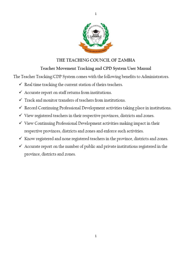 TCZ Teacher Tracking & CPD Manual | PDF | Software | Computing