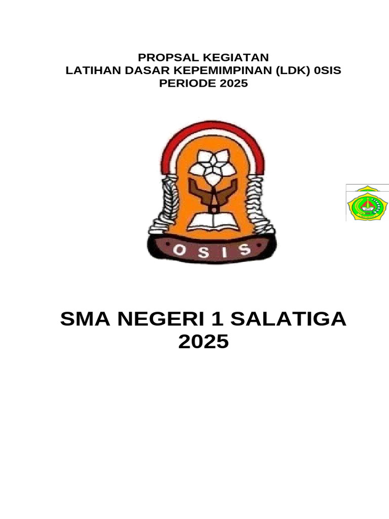 Proposal LDK OSIS SMA Negeri 1 Salatiga | PDF