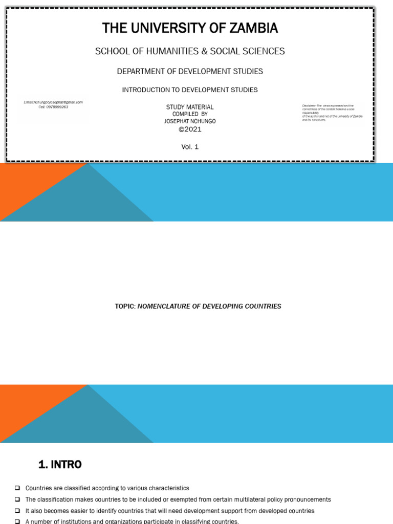 DEV 1150 Study Material | PDF | Developing Country | Natural Environment